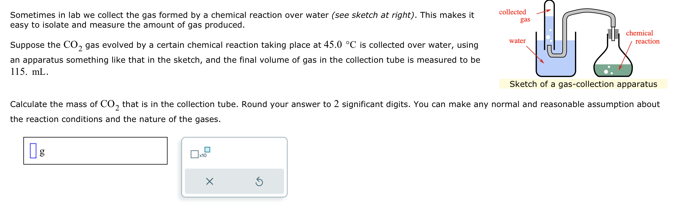Solved Sometimes in lab we collect the gas formed by a | Chegg.com