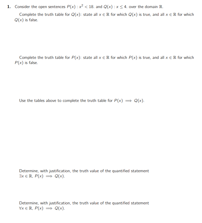 Solved Consider the open sentences P(x):x2