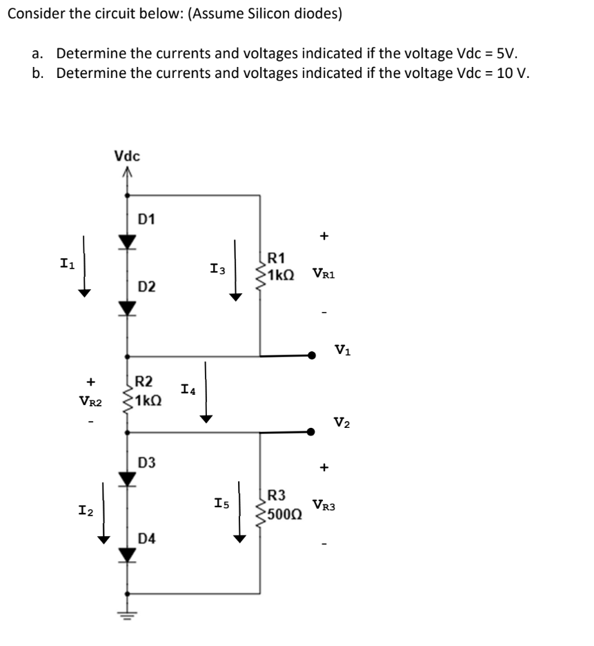 Solved Consider the circuit below: (Assume Silicon diodes)a. | Chegg.com