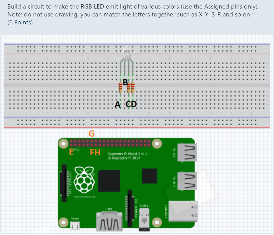 Solved Build a circuit to make the RGB LED emit light of | Chegg.com