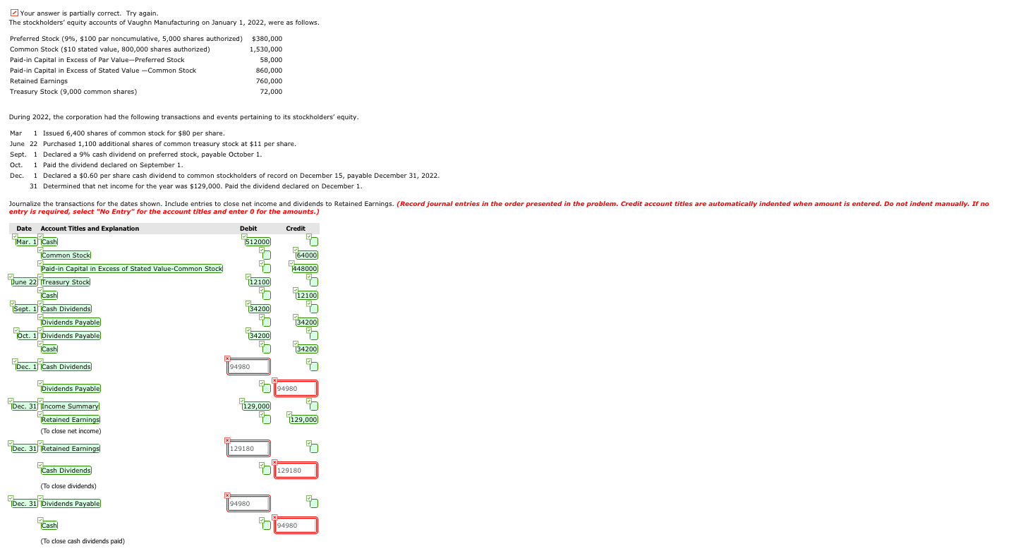 Solved Your answer is partially correct. Try again. The | Chegg.com