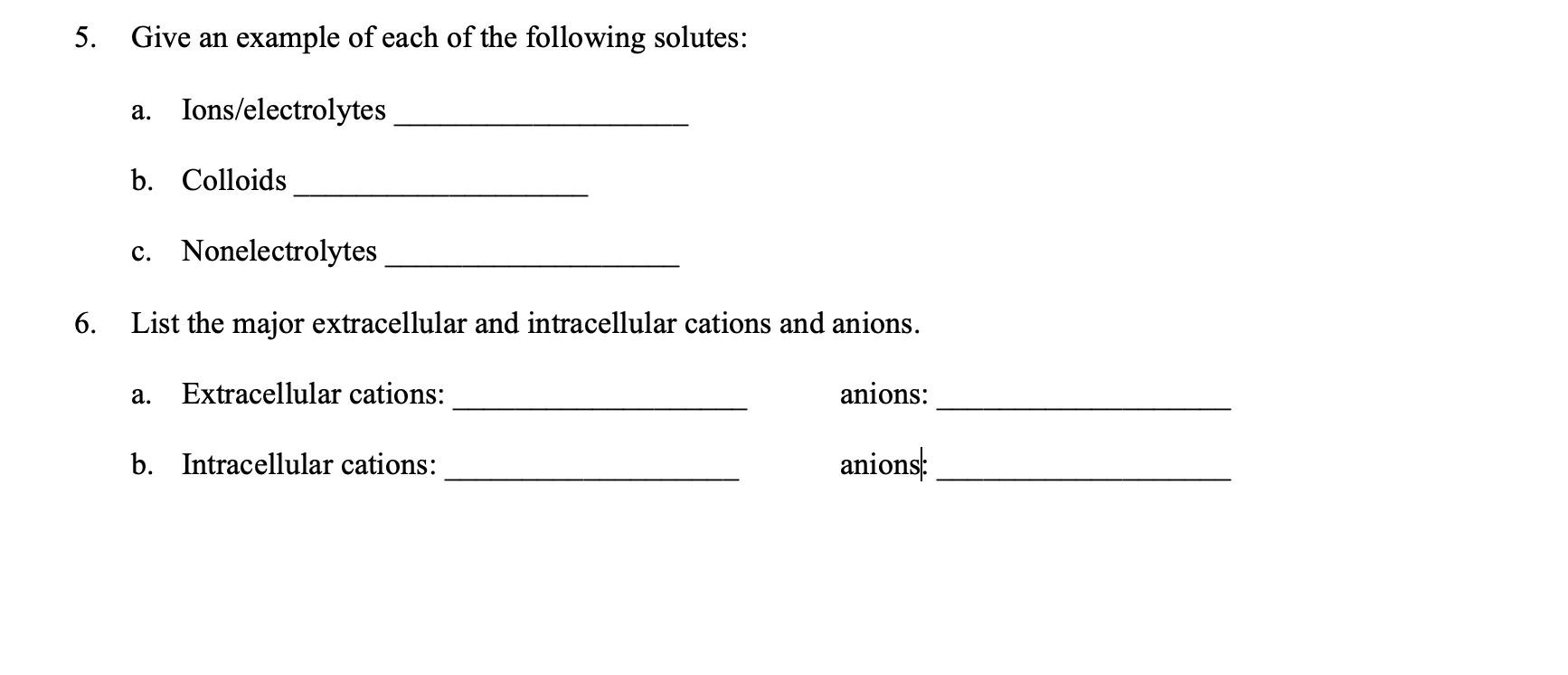 Solved 5. Give an example of each of the following solutes: | Chegg.com
