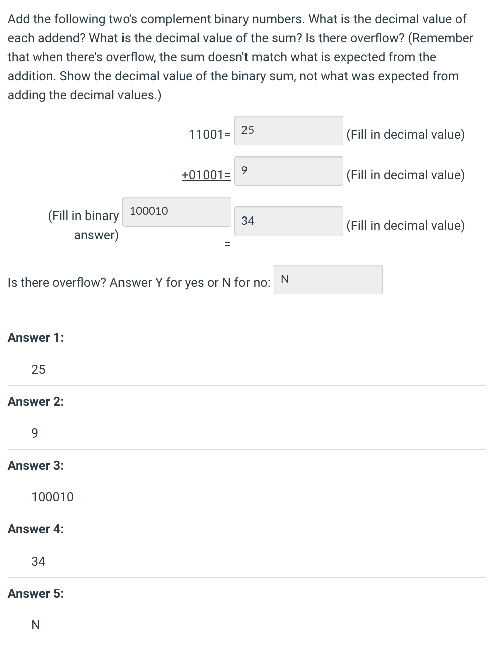 Solved Add The Following Two s Complement Binary Numbers Chegg