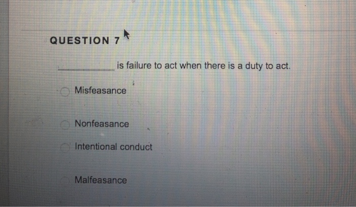 Solved QUESTION 5 is the performance of an unlawful or | Chegg.com