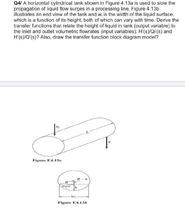 Solved Q41 A horizontal cylindrical tank shown in Figure | Chegg.com