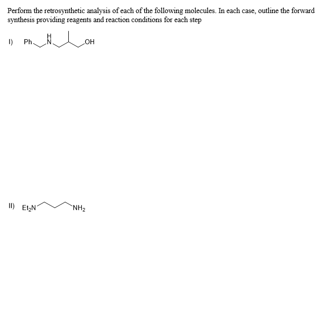 Solved Draw the synthesis. Perform the retrosynthetic | Chegg.com
