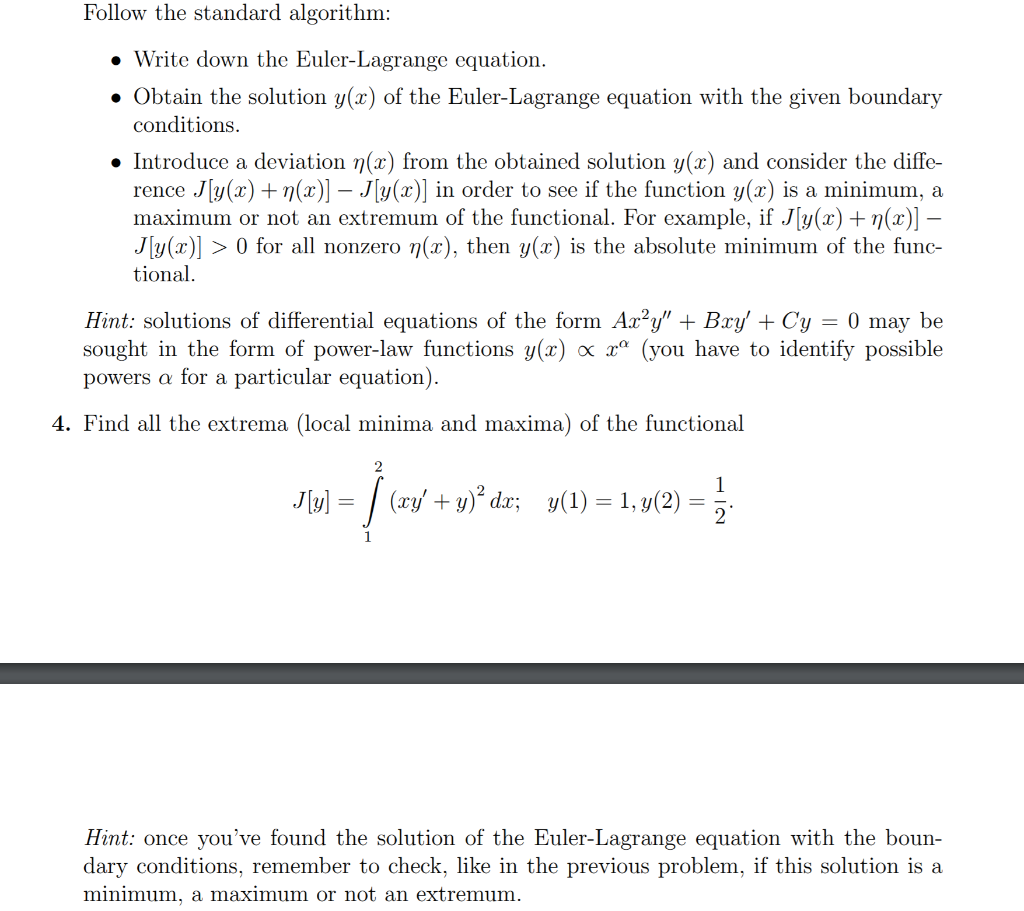 Solved Calculus of Variations: having trouble with the last | Chegg.com