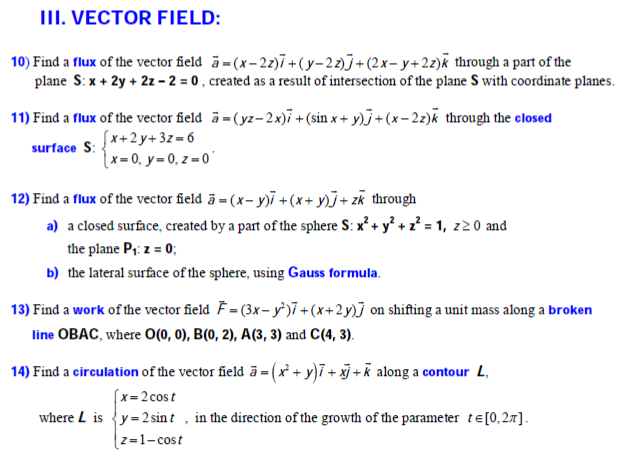 Solved III. VECTOR FIELD 10) Find a flux of the vector field | Chegg.com