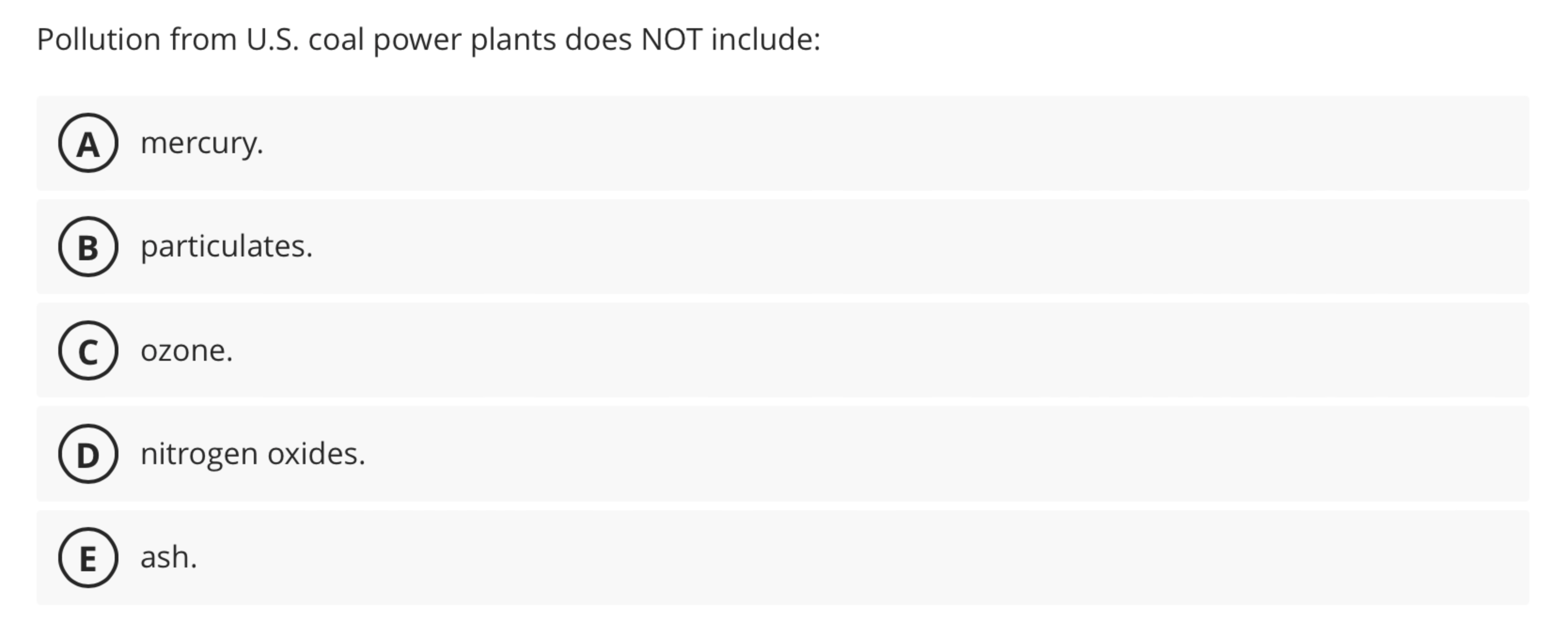 Solved Pollution from U.S. ﻿coal power plants does NOT | Chegg.com
