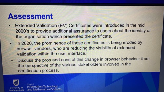 Solved Assessment Extended Validation (EV) Certificates were | Chegg.com