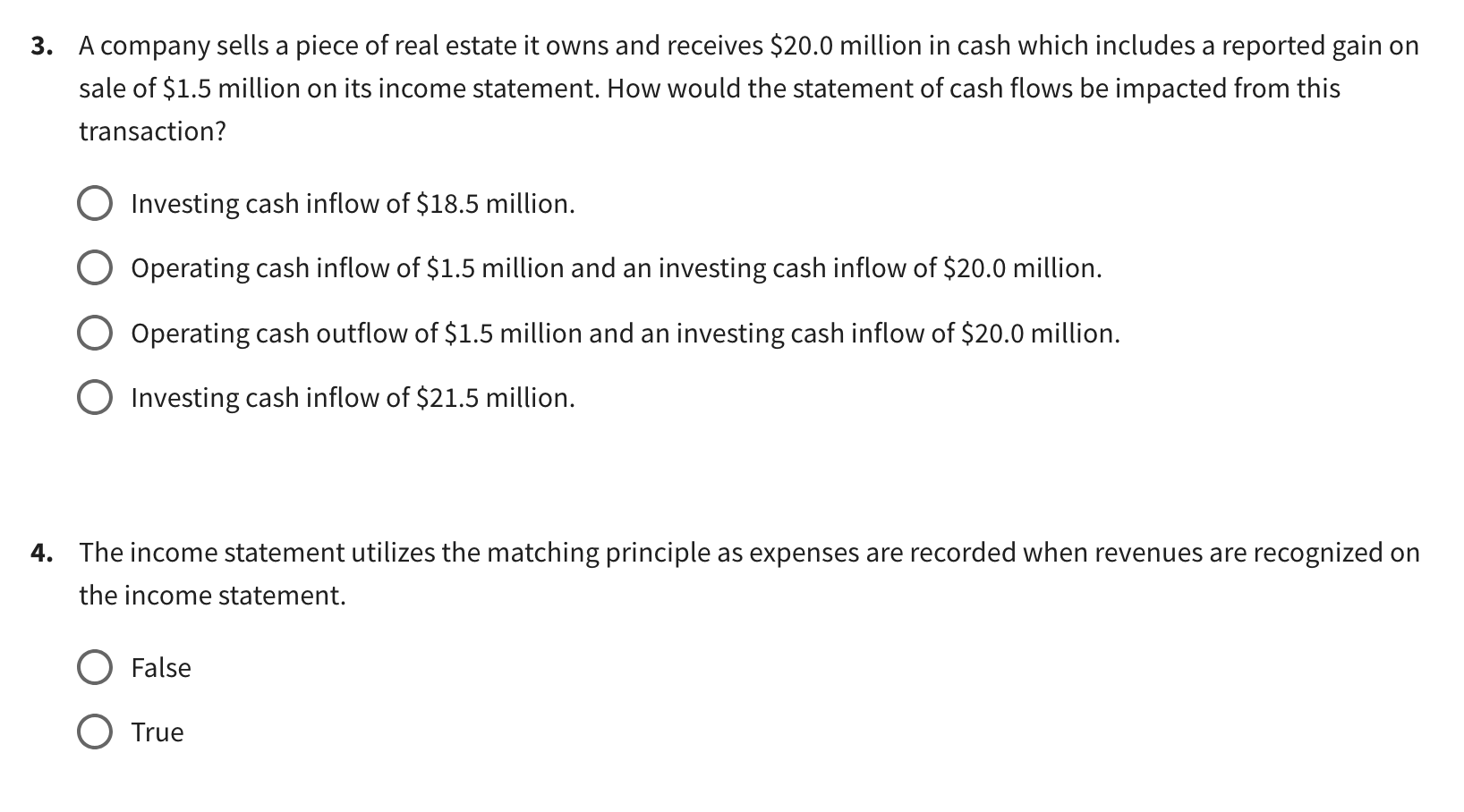 Solved The income statement utilizes the matching principle | Chegg.com