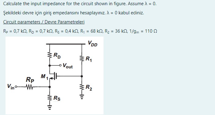 Solved Calculate the input impedance for the circuit shown | Chegg.com