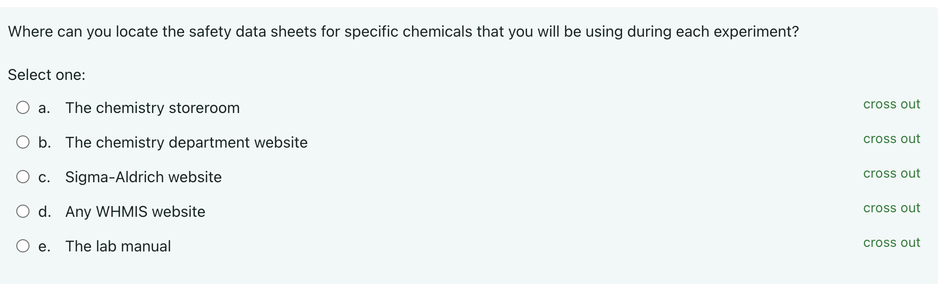 Solved Where can you locate the safety data sheets for | Chegg.com