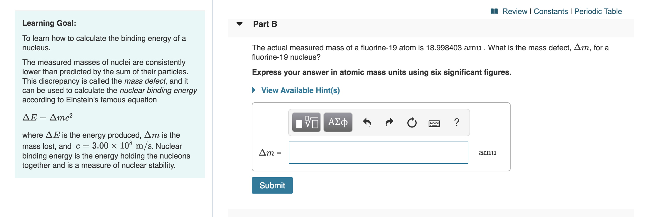 Solved A Review | Constants Periodic Table Part B Learning | Chegg.com