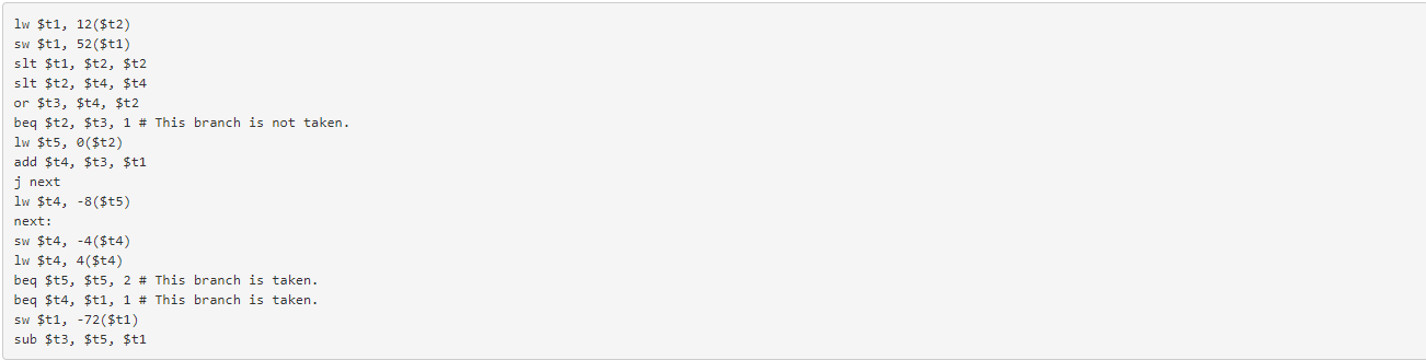 Consider the following MIPS code. Assume the | Chegg.com