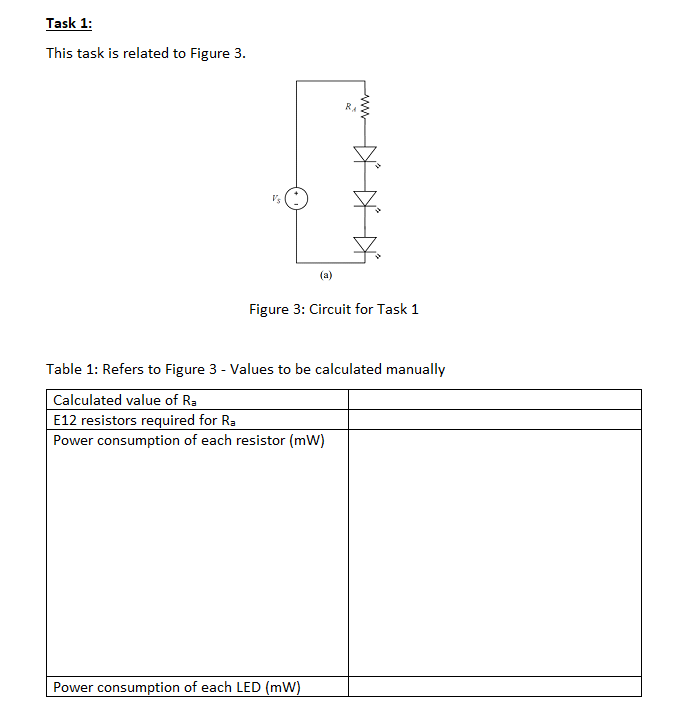 Solved You may assume the following: ⦁ VS = 12V⦁ LEDs | Chegg.com