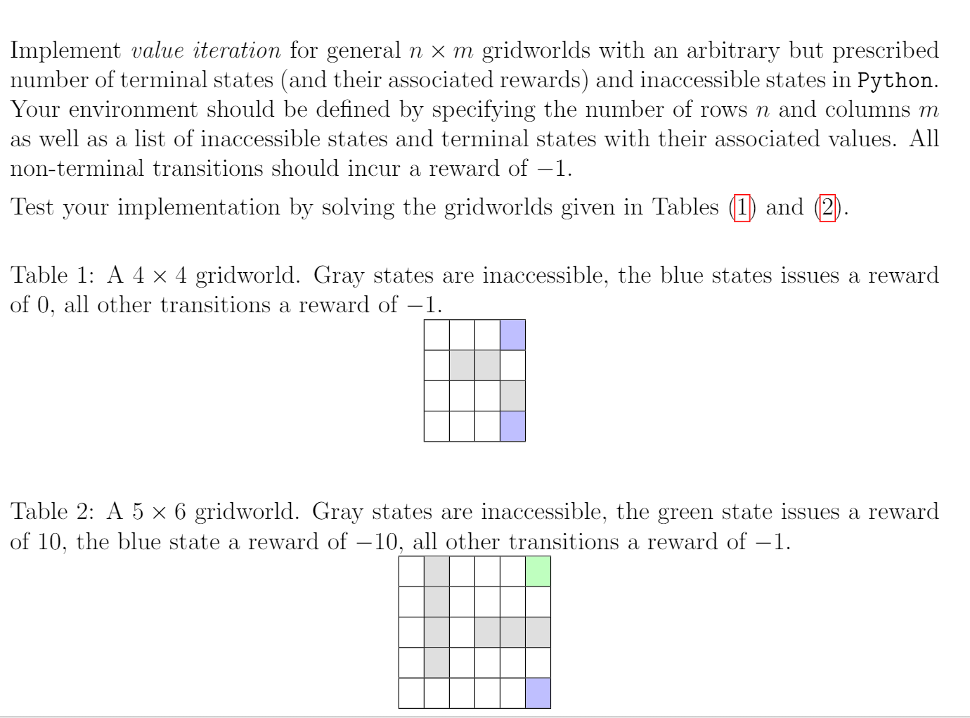 Solved Implement value iteration for general n x m | Chegg.com