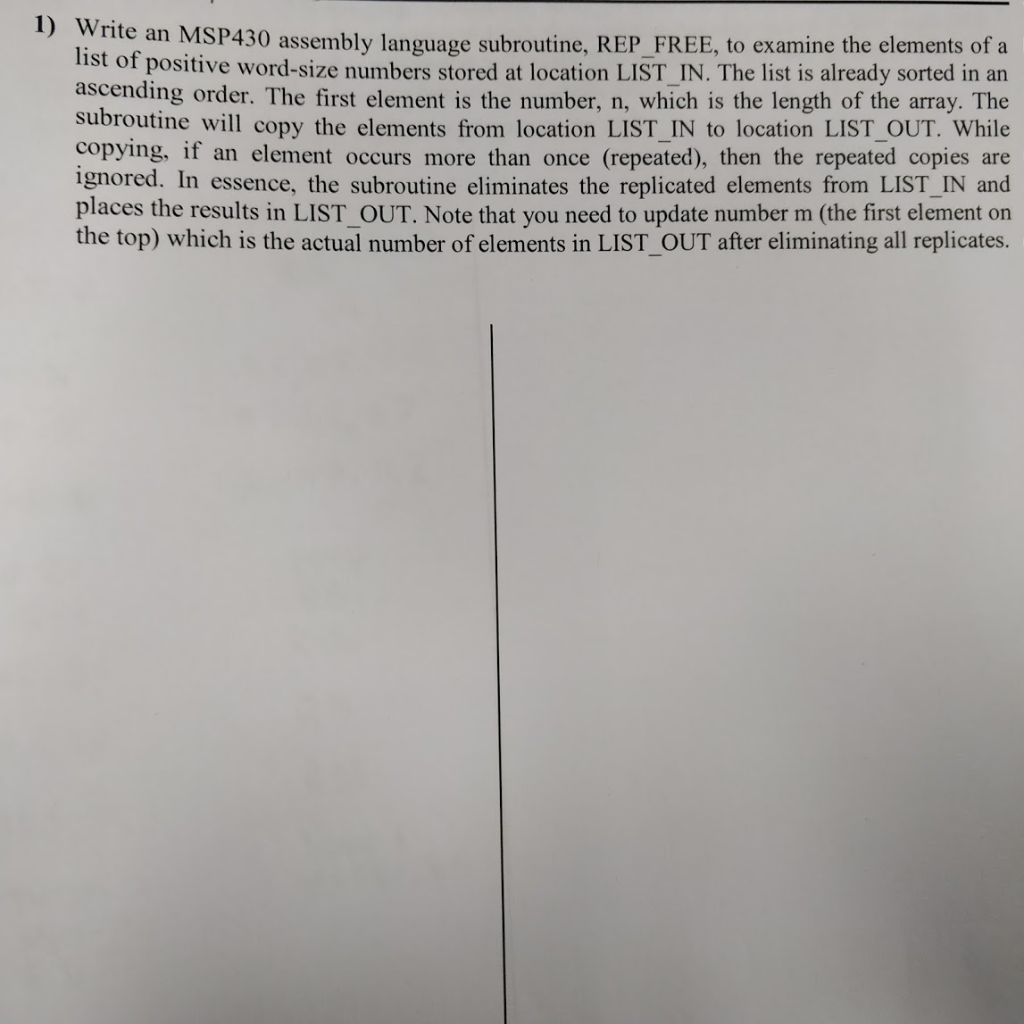 1) Write an MSP430 assembly language subroutine, REP | Chegg.com