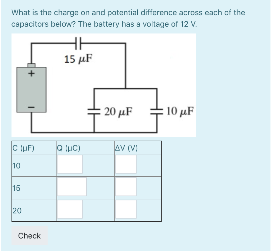 Solved What is the charge on and potential difference across | Chegg.com