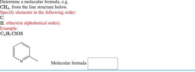 Solved Determine a molecular formula, e.g. CH4, from the | Chegg.com