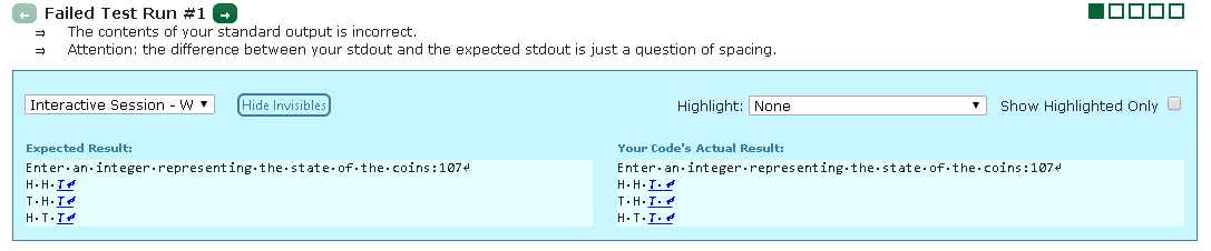 Solved I made this code to solve a Heads and Tails problem, | Chegg.com