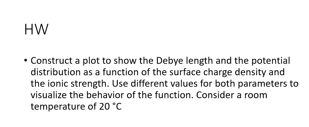 Solved - Construct a plot to show the Debye length and the | Chegg.com