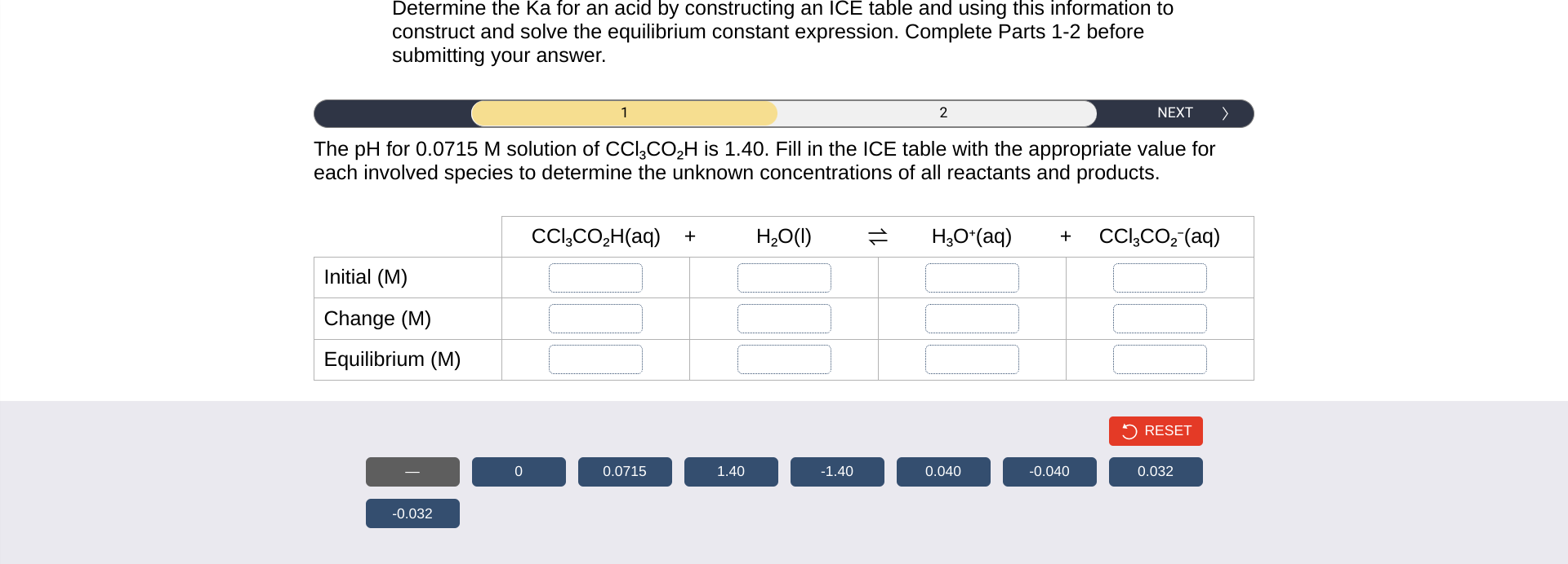 Solved Determine the Ka for an acid by constructing an ICE | Chegg.com