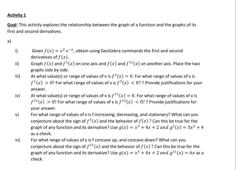Solved Activity 1 Goal: This activity explores the | Chegg.com