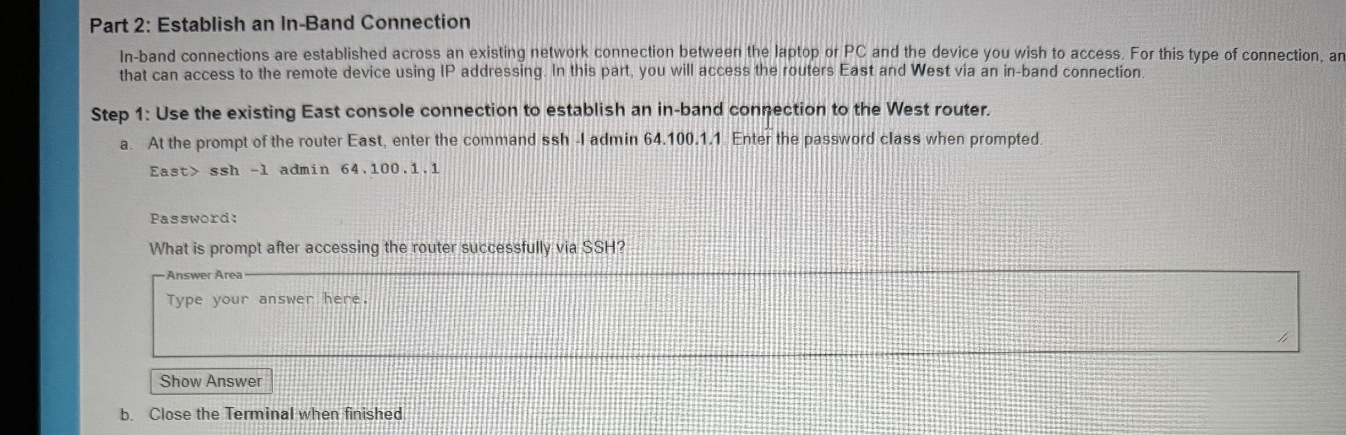 Packet Tracer - Compare In-Band and Out-of-Band | Chegg.com