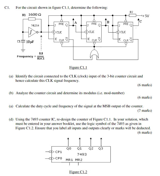 Solved C1. ﻿For the circuit shown in figure C1.1, ﻿determine | Chegg.com