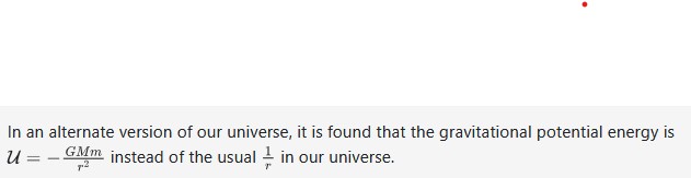 Solved In an alternate version of our universe, it is found | Chegg.com