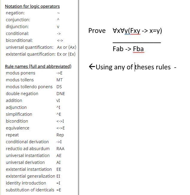 Solved A V Notation for logic operators negation: | Chegg.com