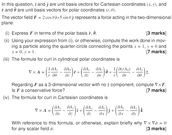 Solved In this question, î and ġ are unit basis vectors for | Chegg.com