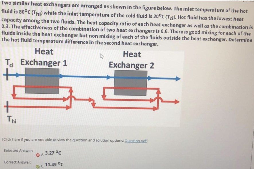 Solved Two similar heat exchangers are arranged as shown in | Chegg.com