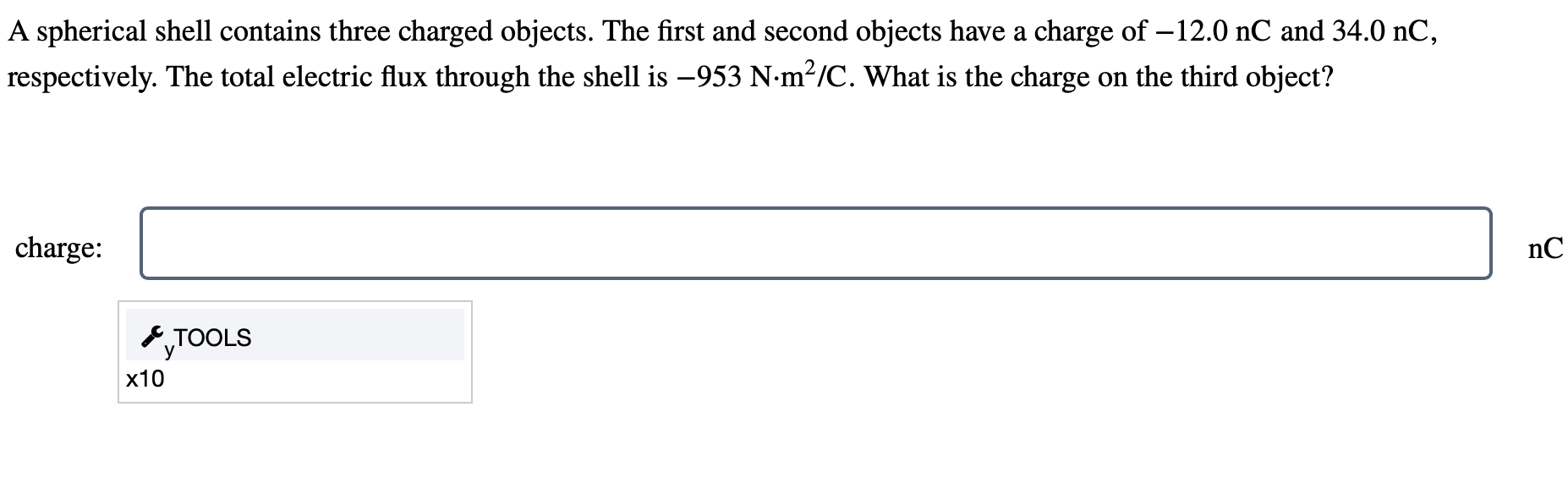 Solved A spherical shell contains three charged objects. The | Chegg.com