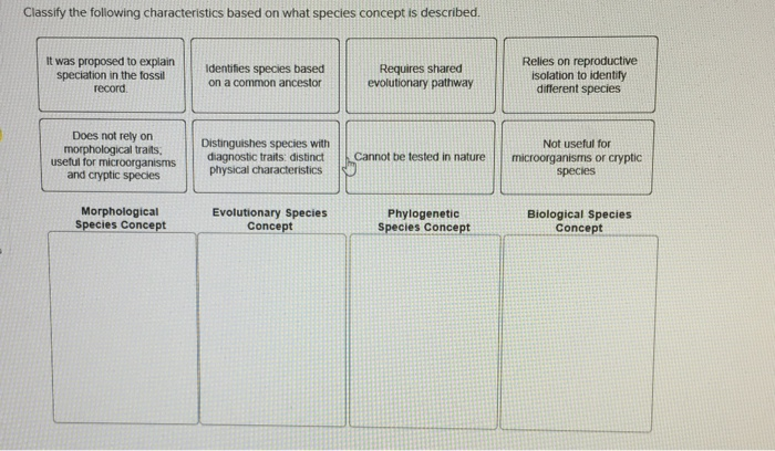 Solved Classify the following characteristics based on what | Chegg.com