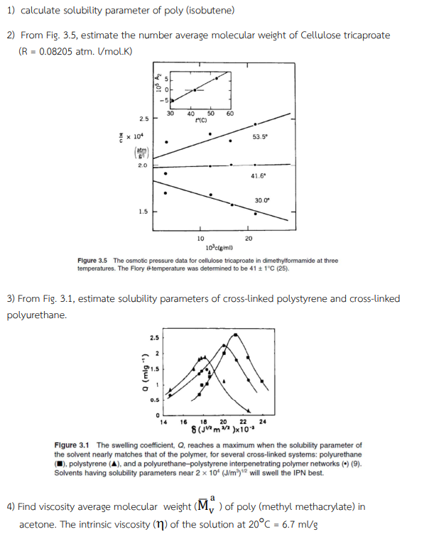 Solved 1) calculate solubility parameter of poly (isobutene) | Chegg.com
