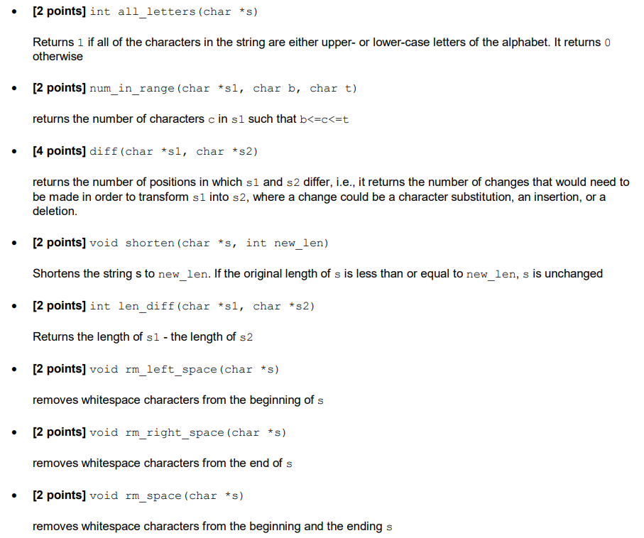 Solved c program, please do 1. void shorten 2. int | Chegg.com
