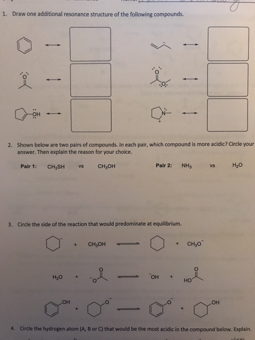 Solved Draw four resonance structures for the following | Chegg.com