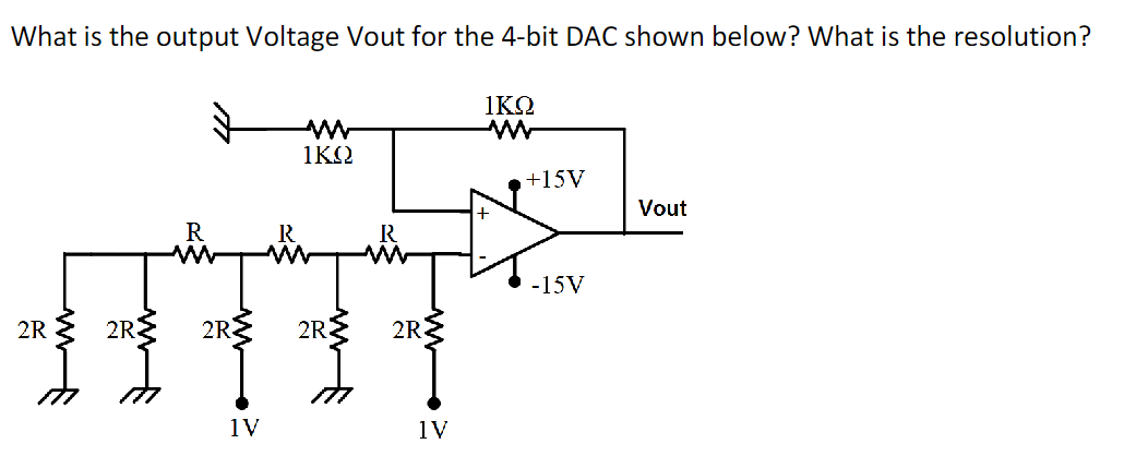 Solved What is the output Voltage Vout for the 4-bit DAC | Chegg.com