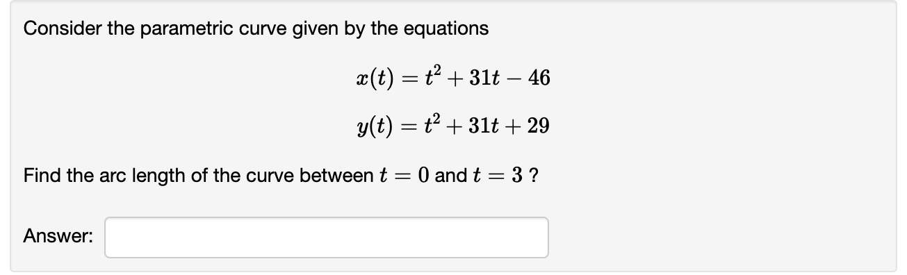 Solved Consider The Parametric Curve Given By The