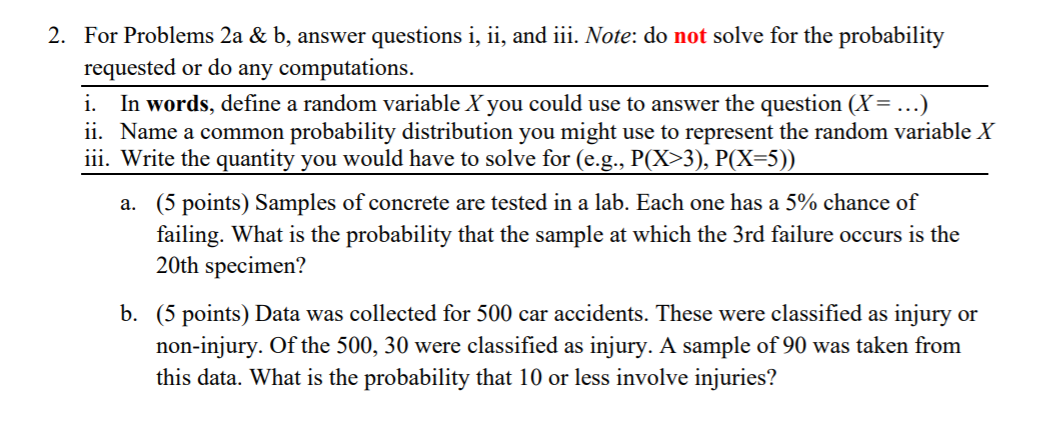 Solved 2. For Problems 2a & b, answer questions i, ii, and | Chegg.com