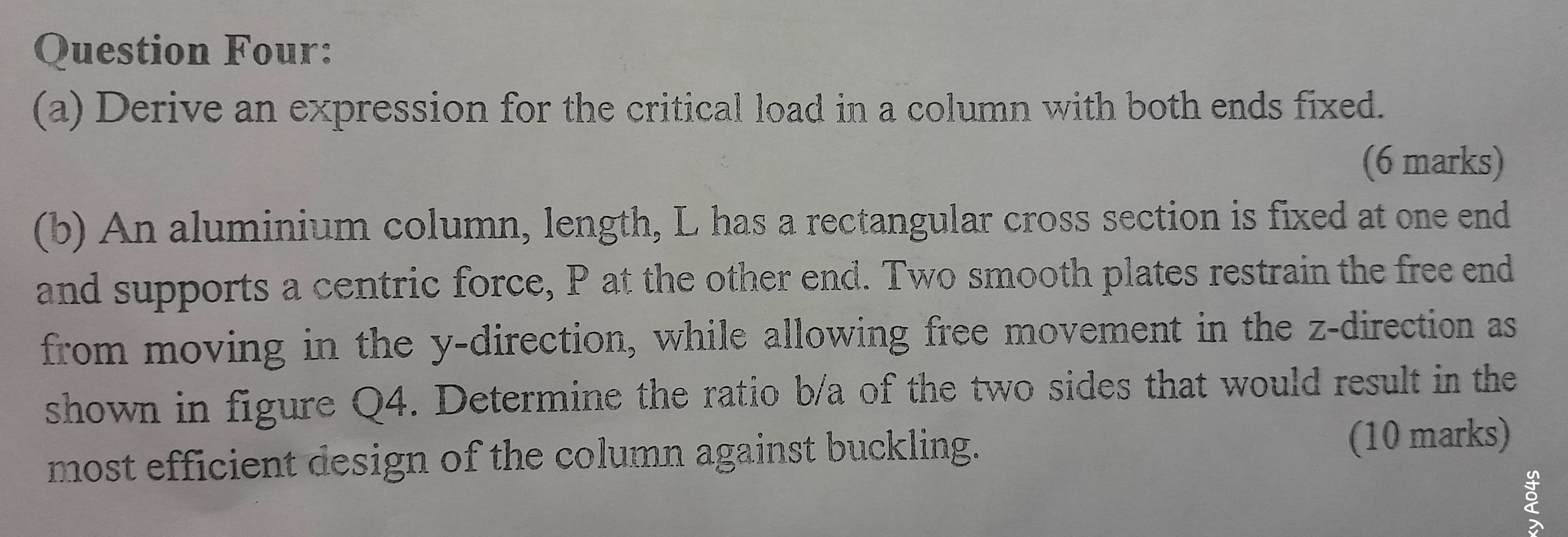 Solved Question Four: (a) Derive an expression for the | Chegg.com