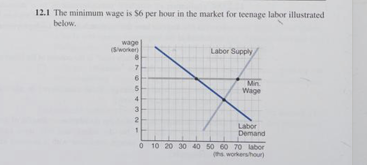 Solved The figure shown displays a market for teenage labor | Chegg.com