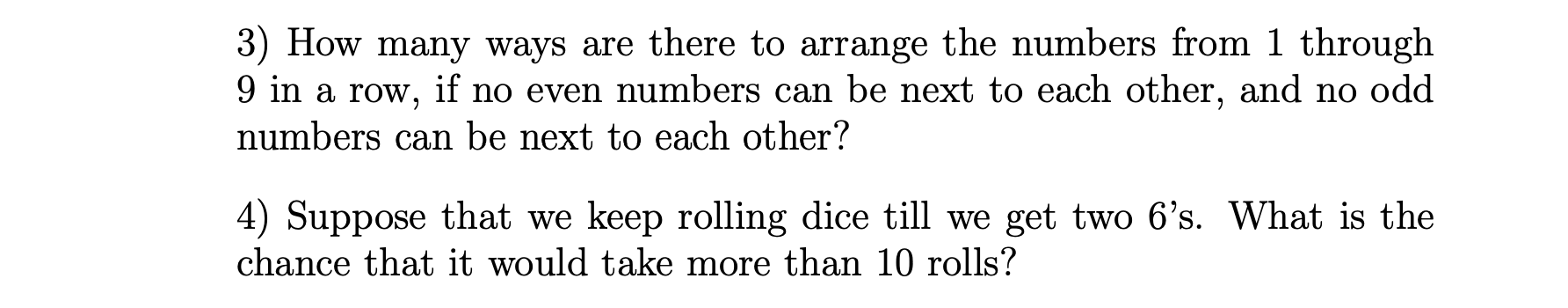 Solved 3) How many ways are there to arrange the numbers | Chegg.com