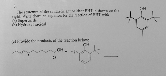 Solved The structure of the synthetic antioxidant BHT is | Chegg.com