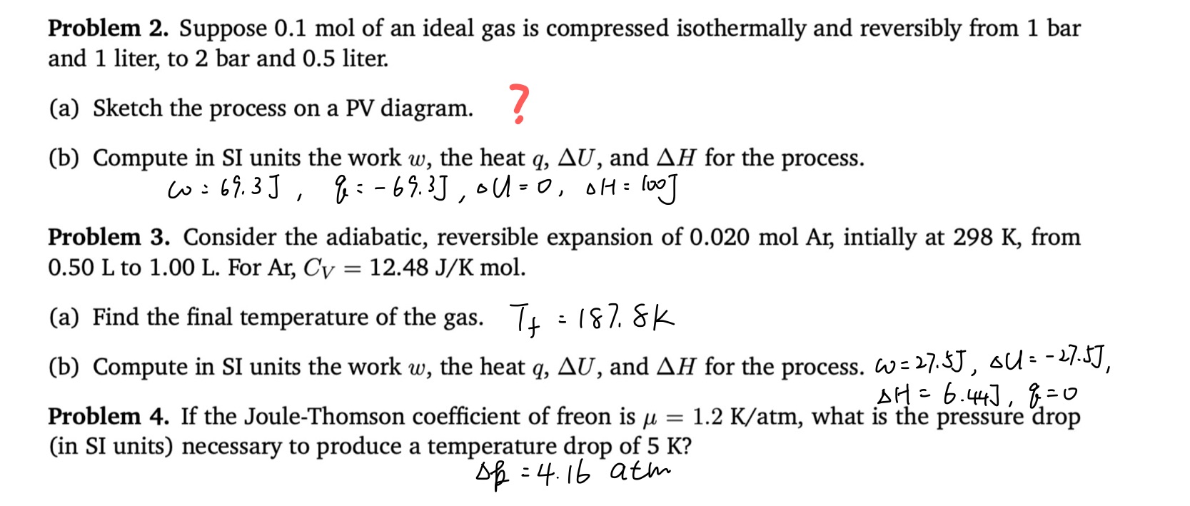 Solved Problem 2. Suppose 0.1 mol of an ideal gas is | Chegg.com