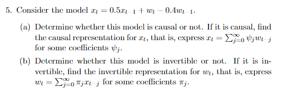 Solved 5. Consider the model 2 0.5.21 1+w 0.4w 1 (a) | Chegg.com