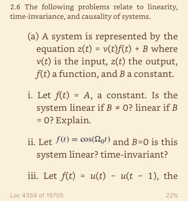 Solved 2.6 The following problems relate to linearity | Chegg.com