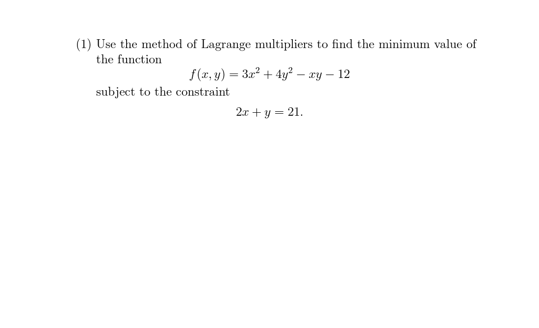 Solved 1) Use the method of Lagrange multipliers to find the | Chegg.com